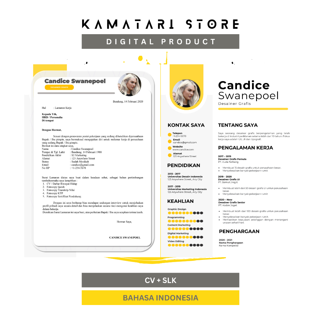 Jual DESAIN PROFESIONAL CV DAN SURAT LAMARAN KERJA (DESAIN 006 ...