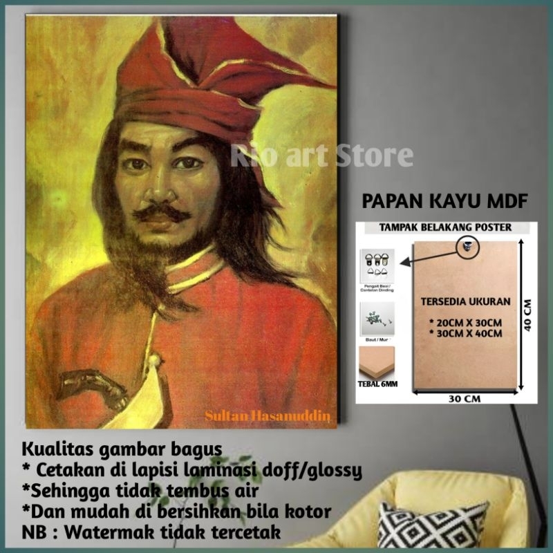 Jual Hiasan dinding poster sultan hasanuddin untuk walldekor atau dekorasi dinding | Shopee ...