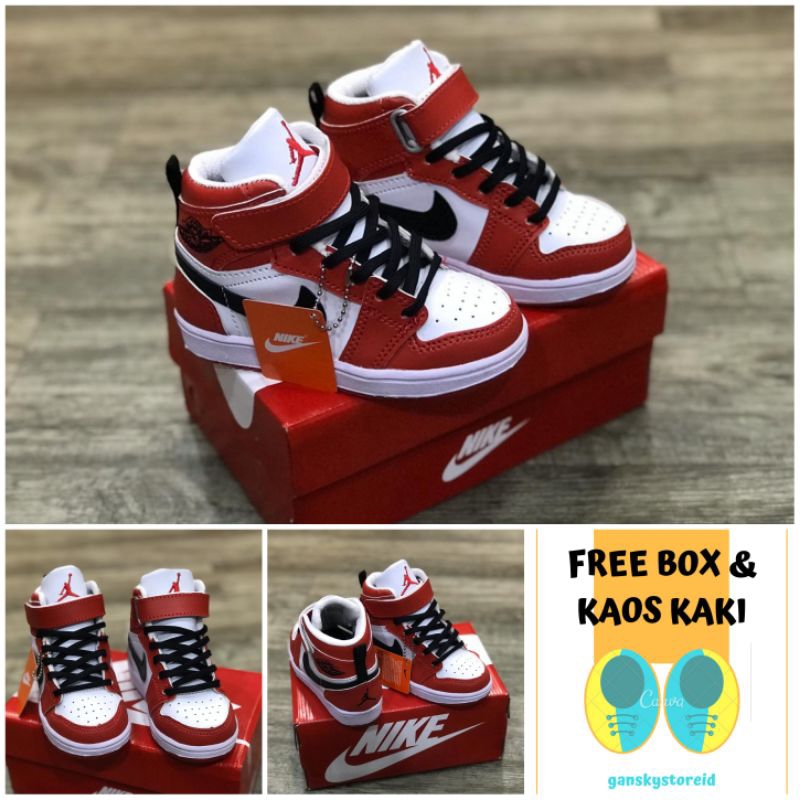 Jual SEPATU ANAK JORDAN MERAH CHICAGO PREMIUM HIGH QUALITY SEPATU ANAK ...