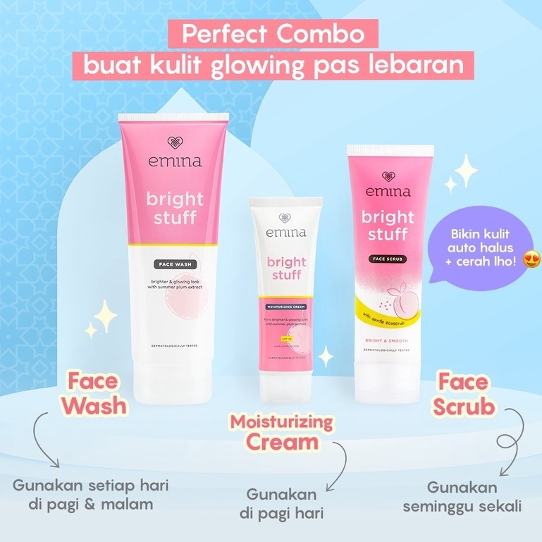 Jual EMINA Bright Stuff Series | Facial Wash | Face Scrub | Micellar ...