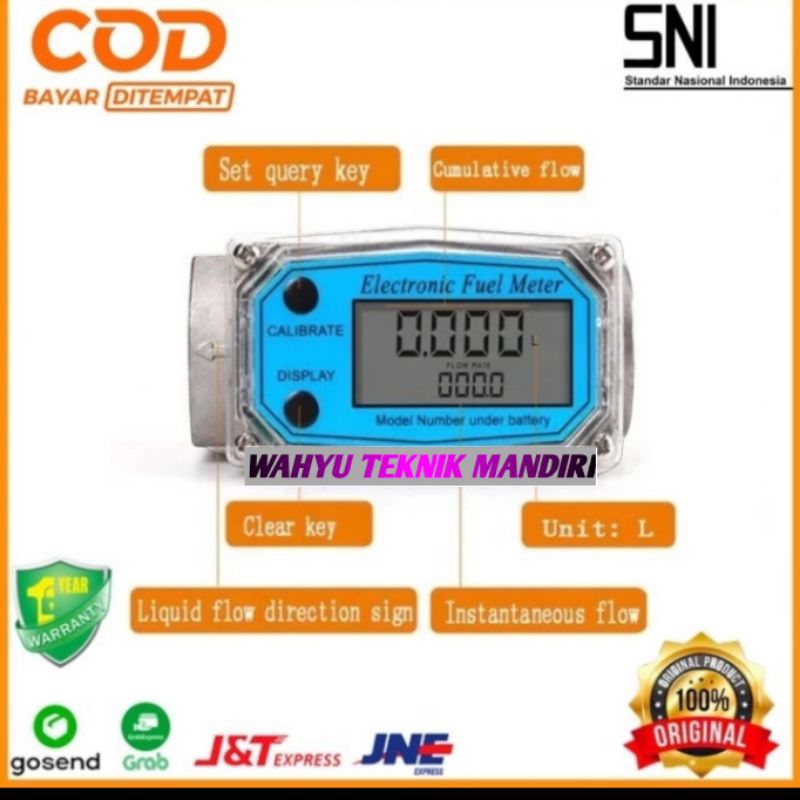 Jual Digital Flow Meter Turbine 1,5 Inch Flow Meter Air /Solar /Minyak ...