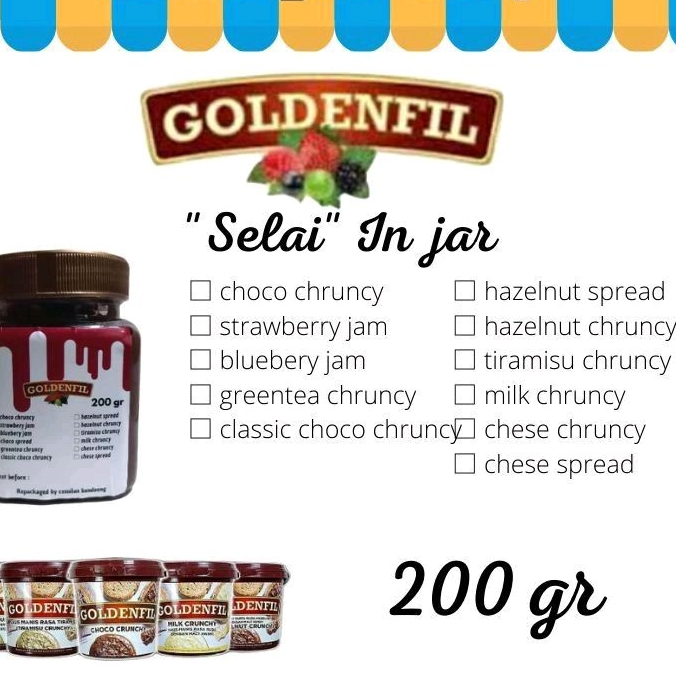 Jual Goldenfil 200gr - Selai Toples Jar (Coklat Spread / Choco Crunchy ...