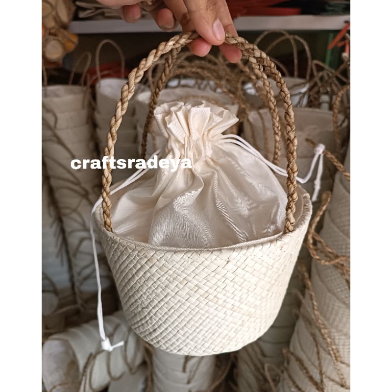 Jual Tas Ember 1 toples Anyaman Termurah / Tas Hampers serut premium ...