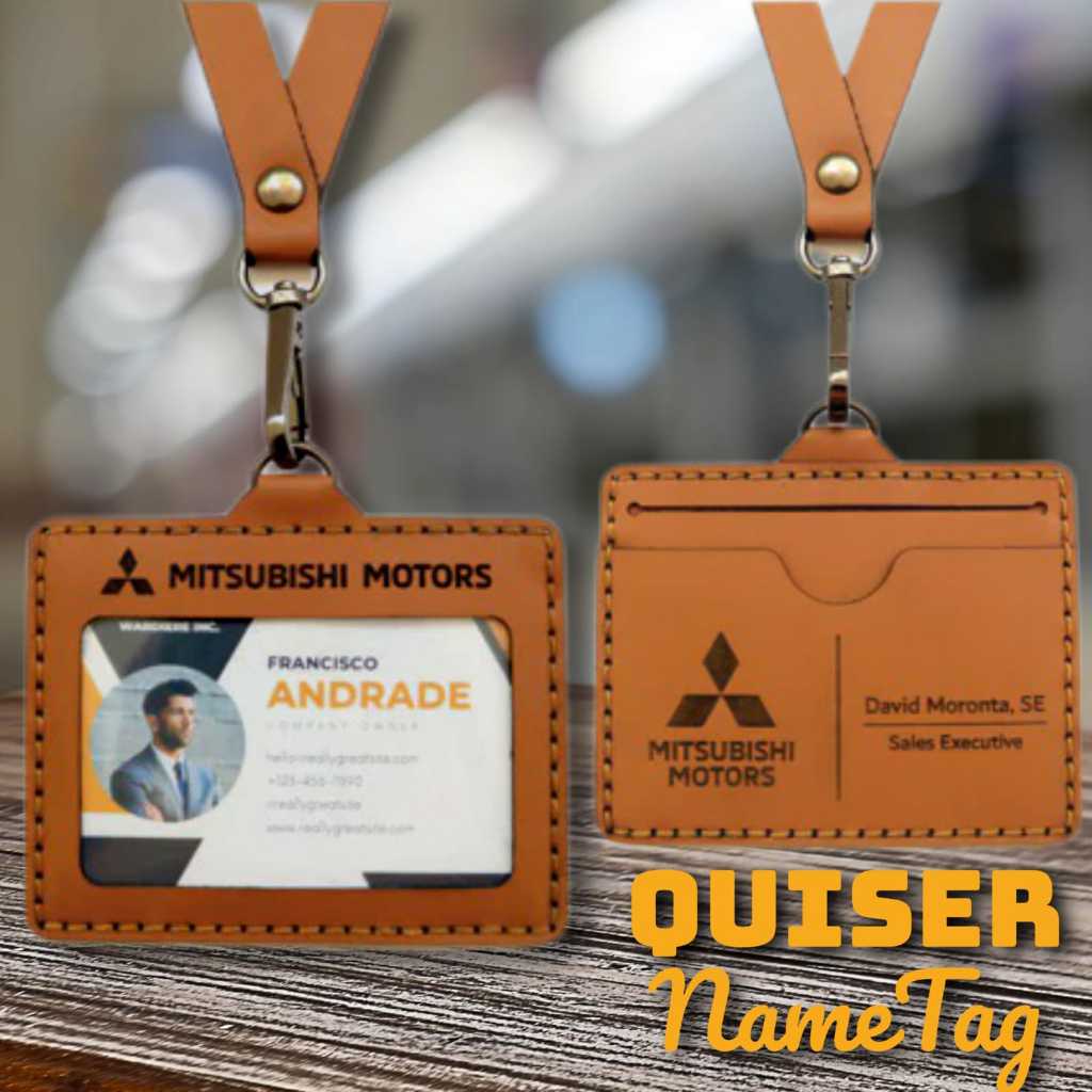 Jual ID Card / Name Tag Holder Landscape/Horizontal Kulit Asli Free ...