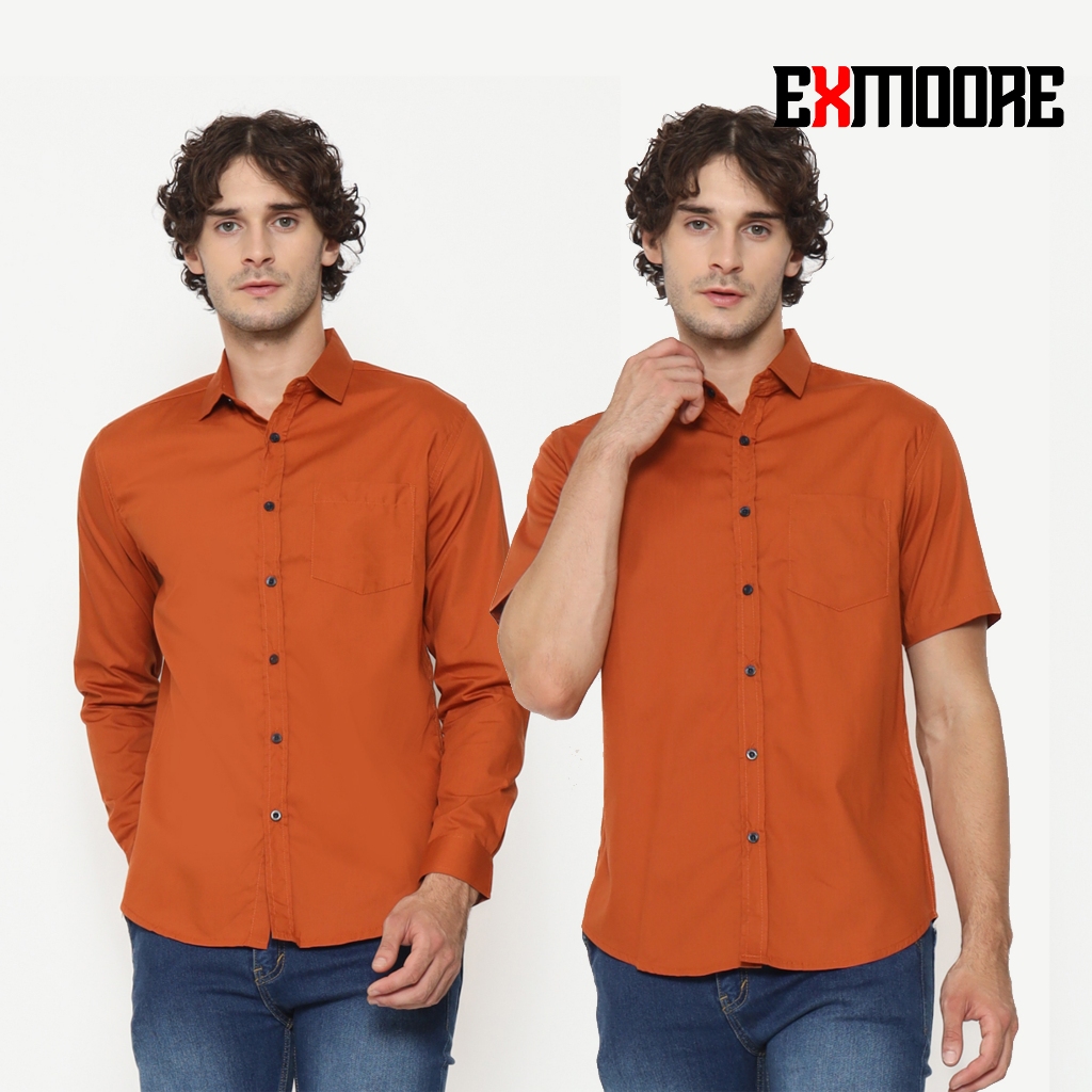 Jual Exmoore Hem Exmoore Hem Polos Casual Slimfit Orange Terra Cotta ...
