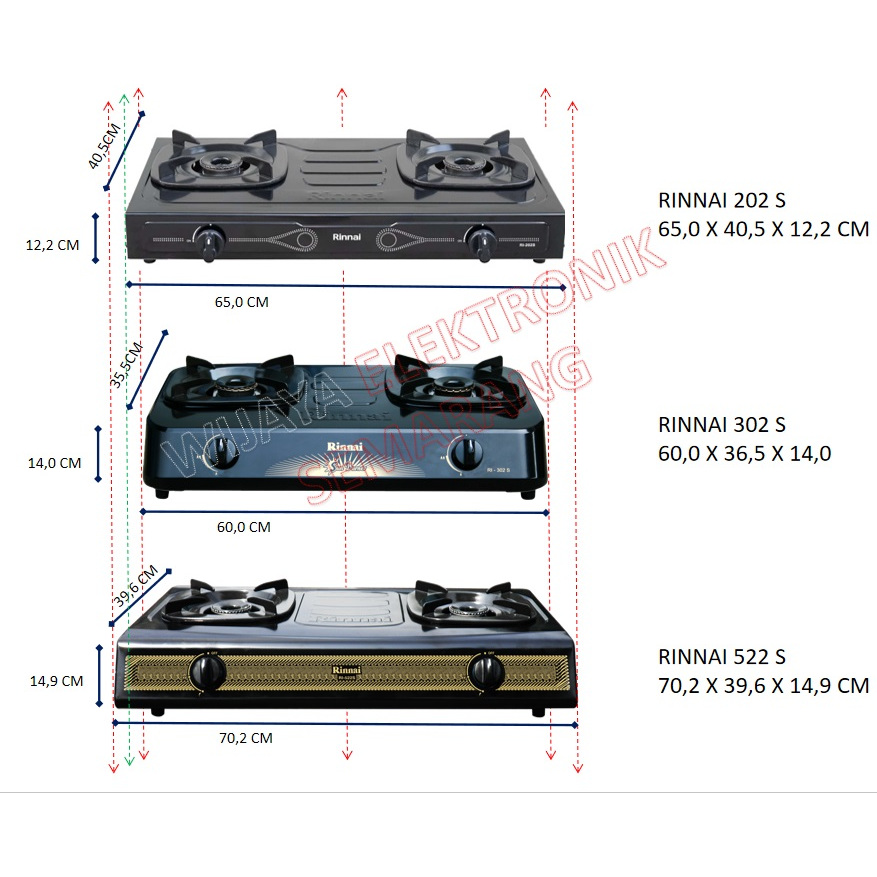 Jual KOMPOR GAS RINNAI RI 202 302 522 S 2 DUA TUNGKU MURAH 2 TUNGKU | Shopee Indonesia