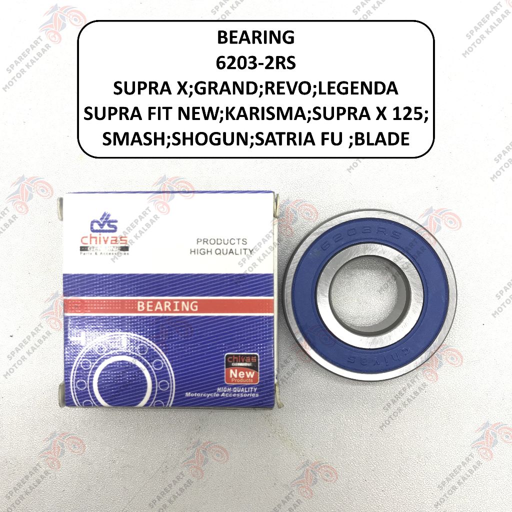 Jual ( 10 pcs ) Bearing Motor 6203 2RS merek CVS - Laher / Klaher ...
