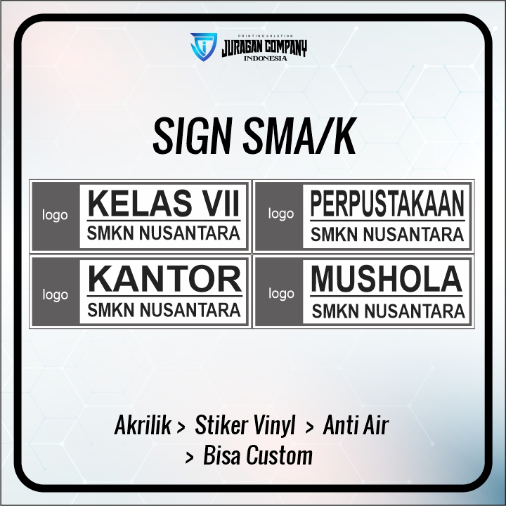 Jual AKRILIK SIGN STIKER SIGN STIKER RAMBU STIKER KANTOR PAPAN NAMA ...
