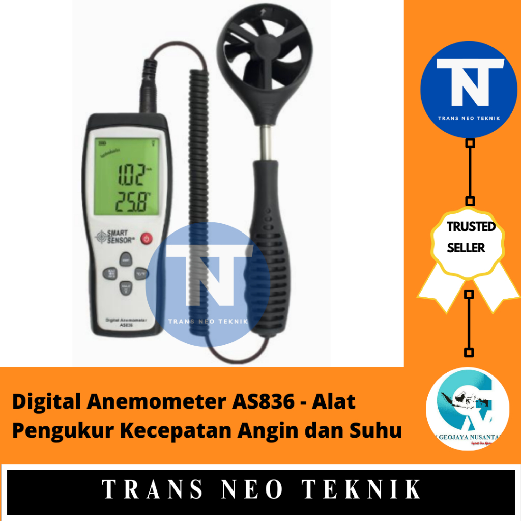 Jual Digital Anemometer AS836 - Alat Pengukur Kecepatan Angin dan Suhu | Shopee Indonesia