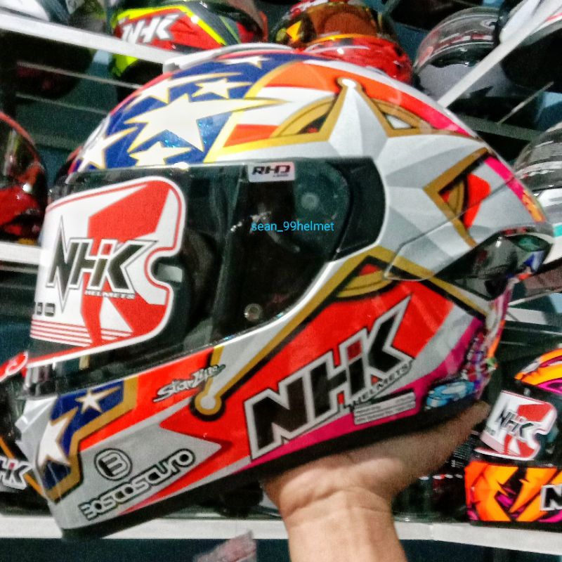 Jual HELM NHK MARK 1 GP EDITION ALL MOTIF SINGLE VISOR FULL FACE ORIGINAL SNI | Shopee Indonesia