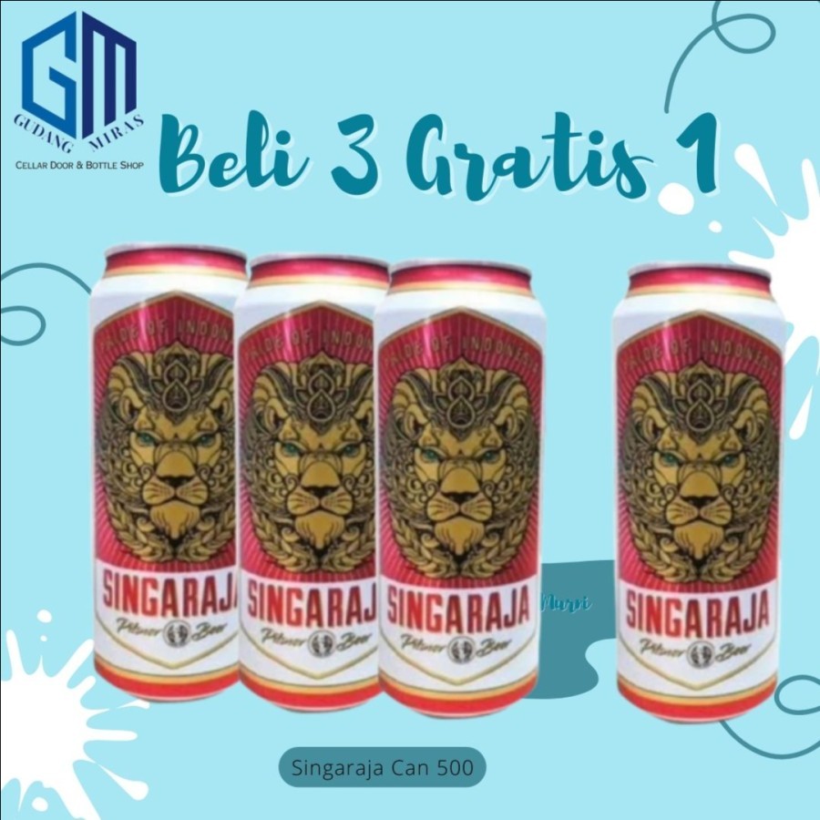 Jual PAKET SINGARAJA 500 BIG CAN BEER SINGA RAJA PILSENER KALENG BESAR ...