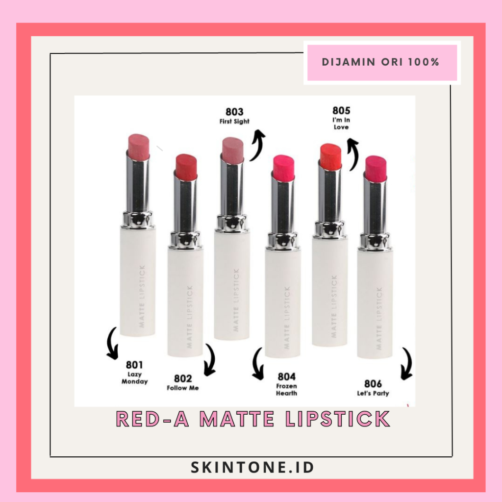 Jual RED-A MATTE LIPSTICK (with Vit E, UV FILTER & Aloe Vera Extract ...