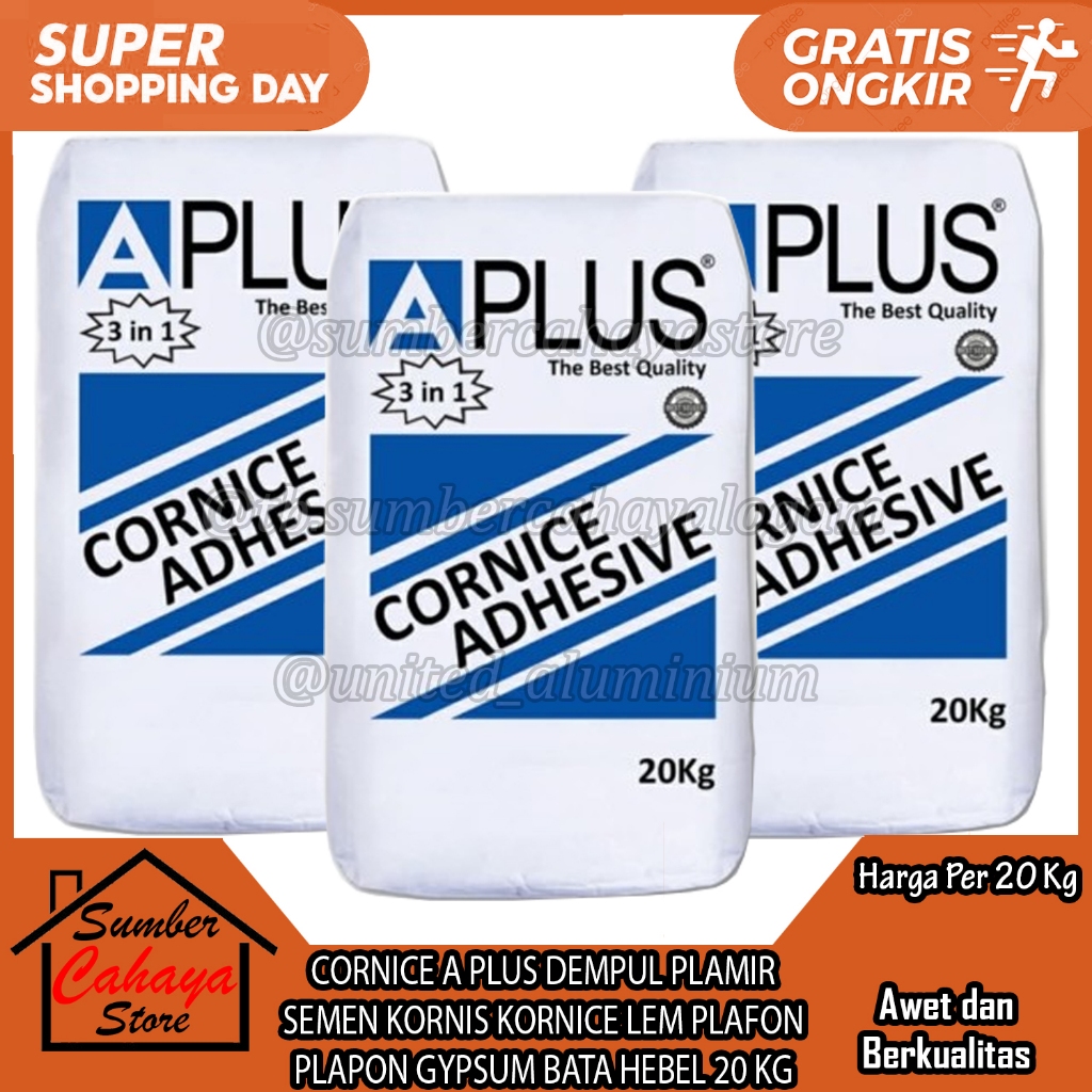 Jual A Plus Dempul Plamir Compound Kompon APlus Zak 1 Sak 20 Kg Cornice ...