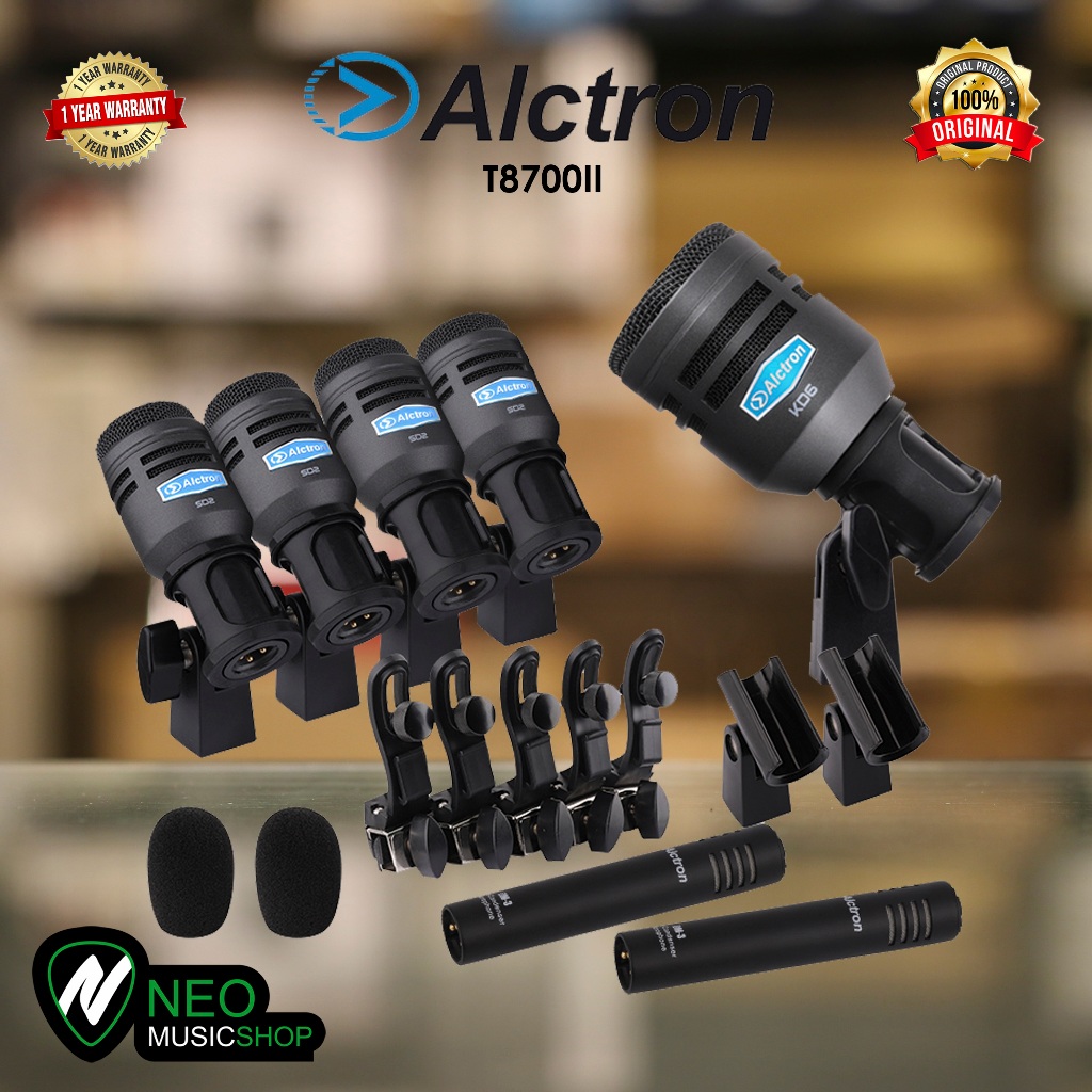 Jual Alctron T8700 MK2 Professional drum kit mic instrument microphone set | Shopee Indonesia