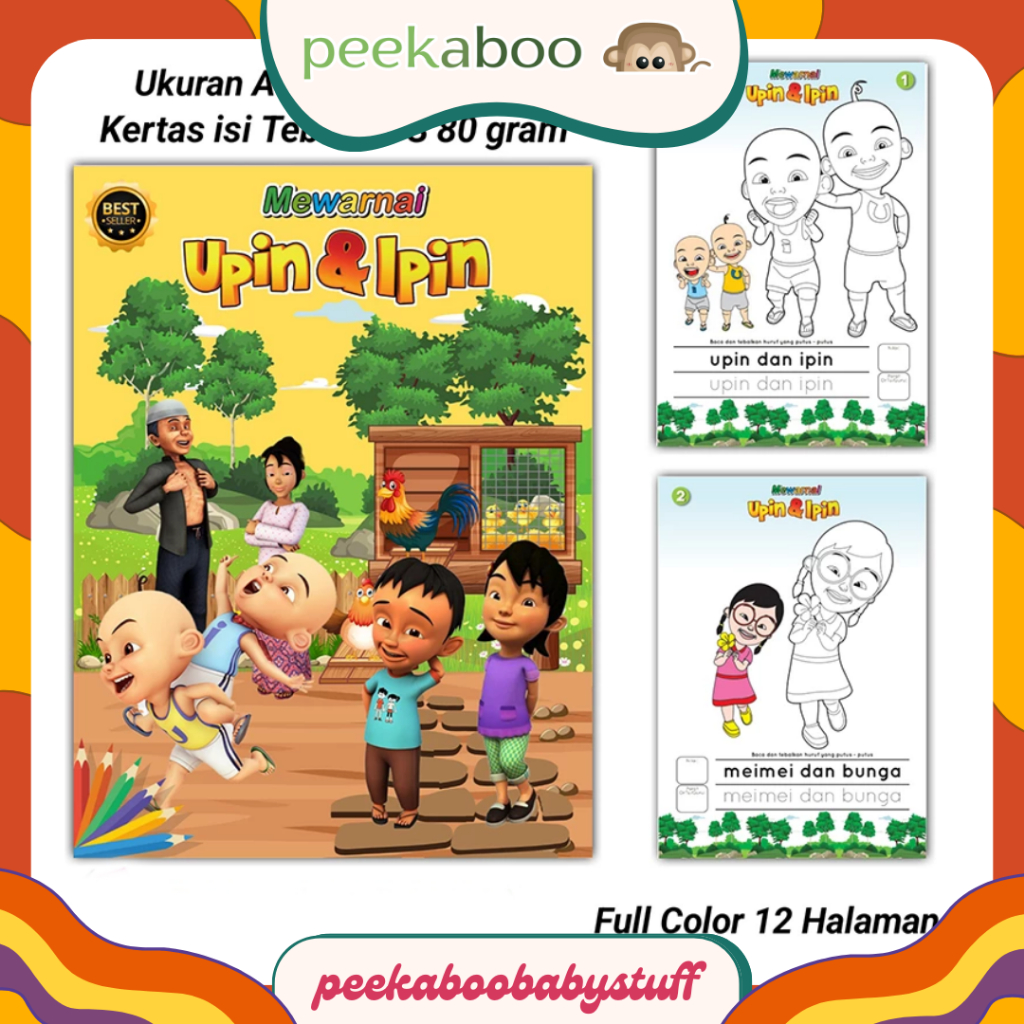 Jual BUKU MEWARNAI FULL COLOUR (FC) A5 - UPIN IPIN - FC || BUKU WARNA ...