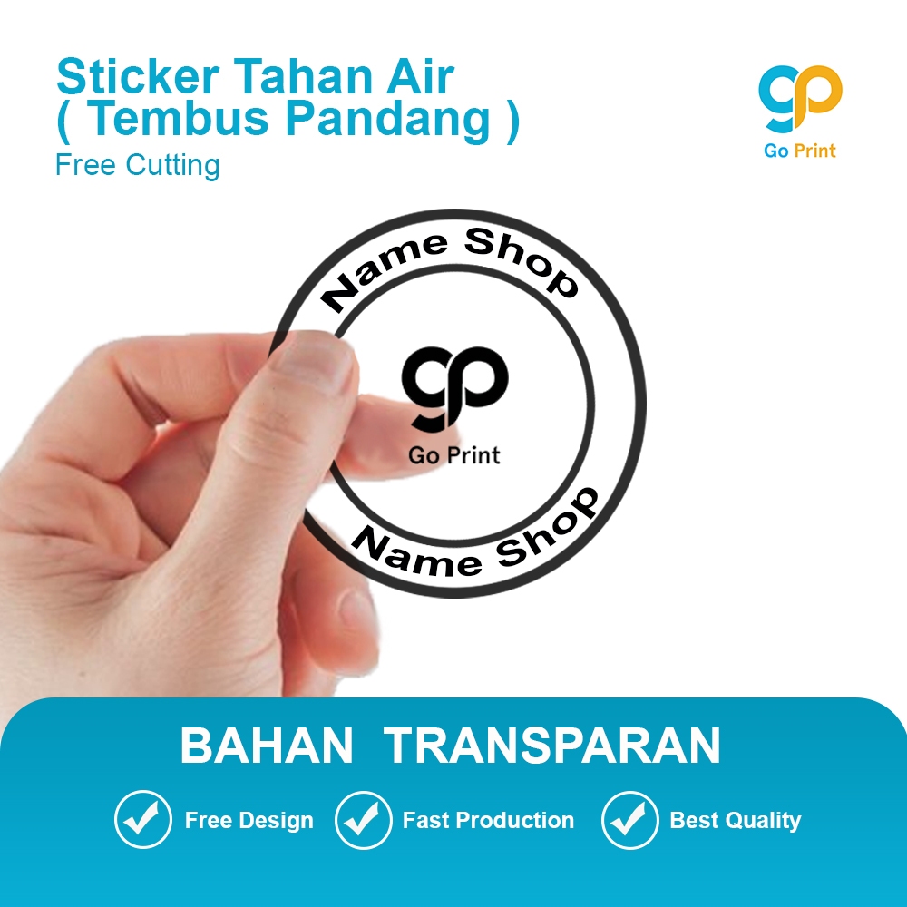 Jual Cetak Stiker Tahan Air A3+(Print + Cutting). Model Bulat, Persegi ...