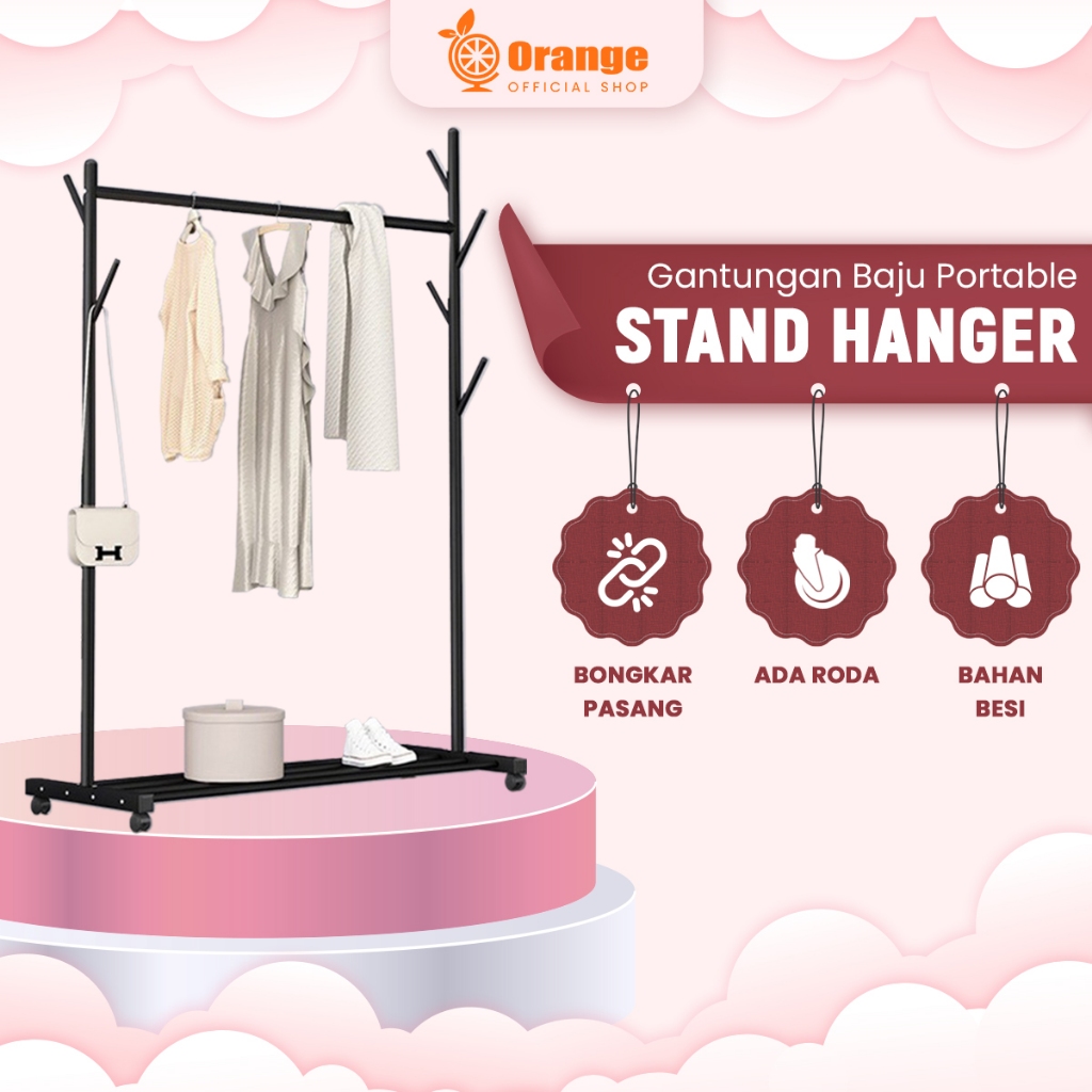 Jual Stand Hanger Gantungan Baju Stand Hanger Single Stand Hanger ...