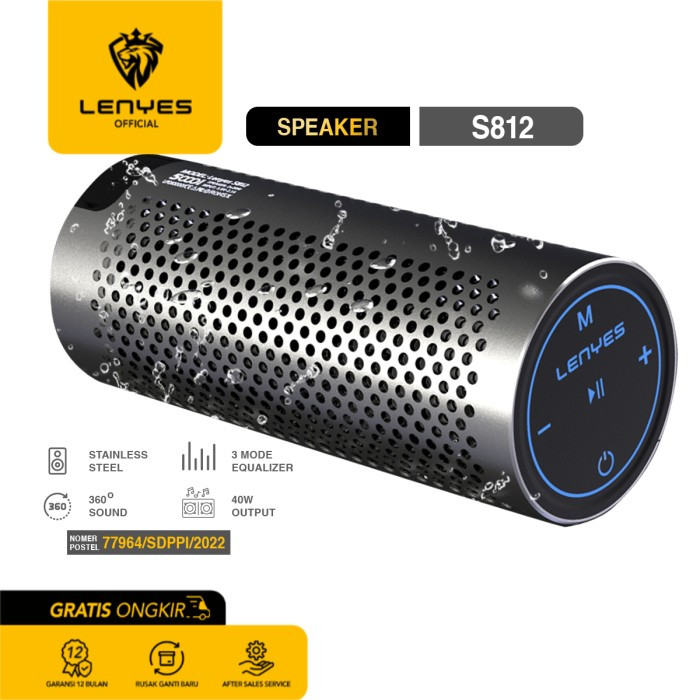 Jual Speaker Bluetooth Portable LENYES S812 IPX5 Wireless HIFI Original ...