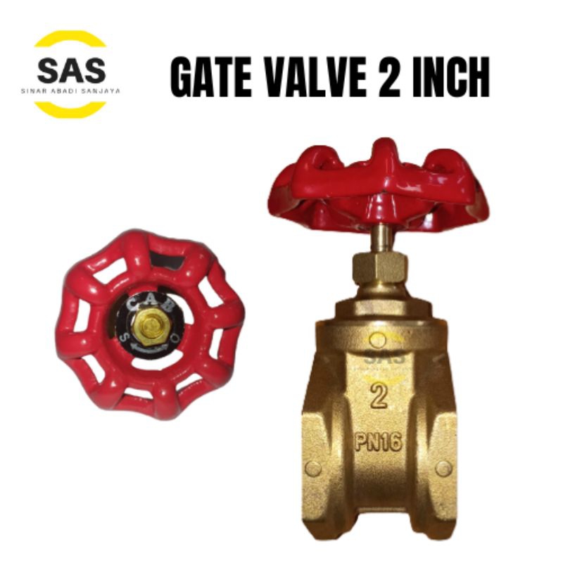 Jual [SAS] Gate Valve Kuningan 2 Inch - Stop Kran Putar Kuningan | Shopee Indonesia