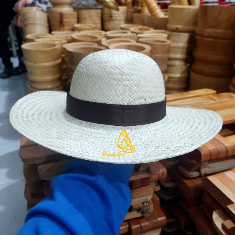 Jual TOPI ANYAMAN PANDAN WANITA MOTIF PITA BELAKANG TOPI NONI BELANDA ...