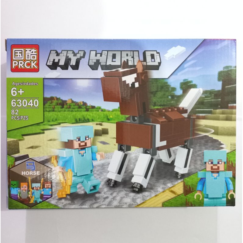 Jual BLOCKS MY WORLD MINICRAFT CATTLE - HOUSE - SHEEP - WOLF - STEVE ...