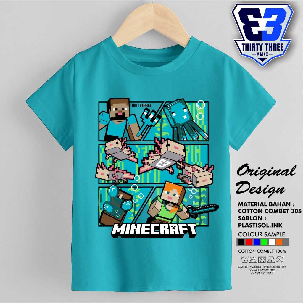 Jual THRT_457 Kaos anak anak minecraft thirty three | Shopee Indonesia