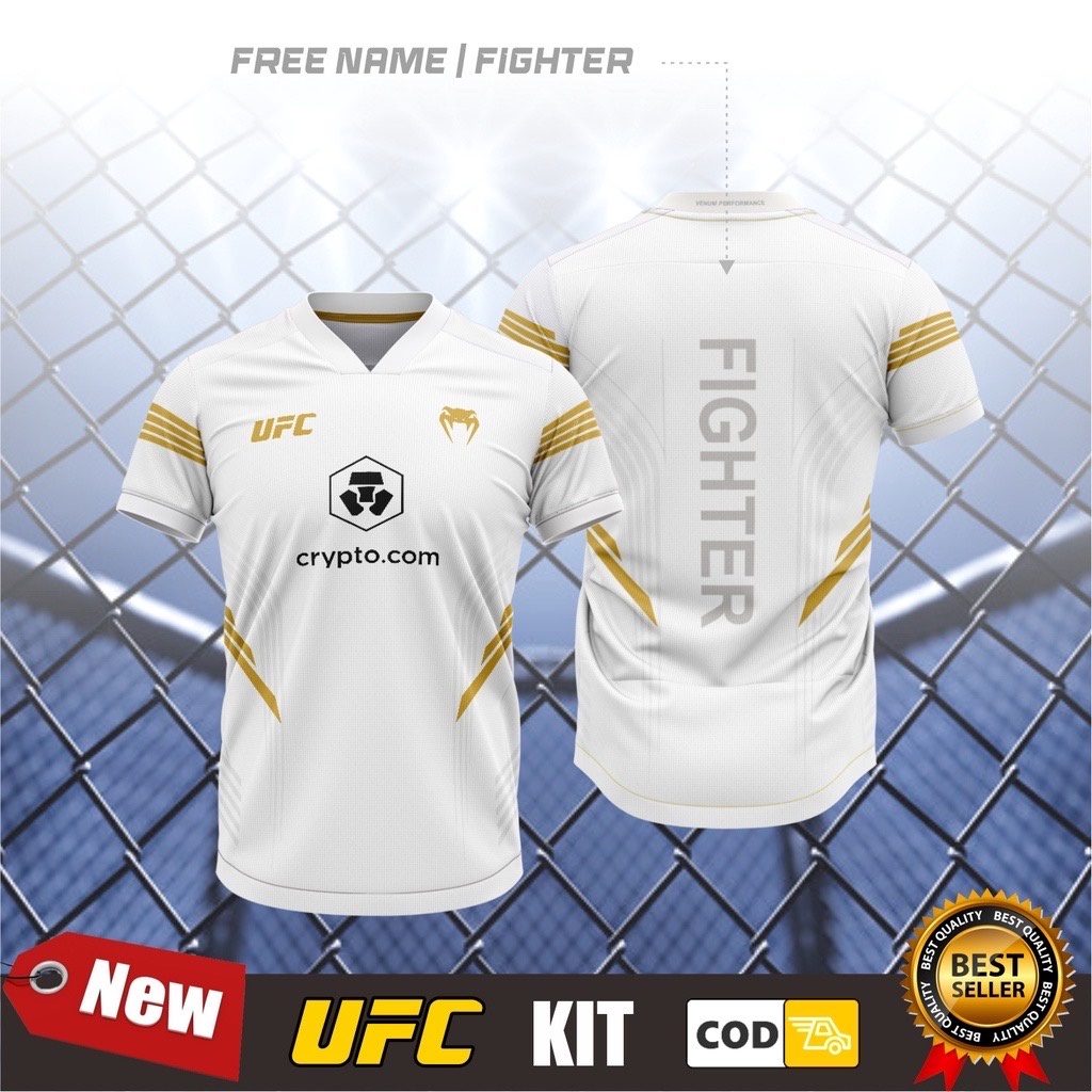 Jual JERSEY UFC MMA VENUM PREMIUM PUTIH free nameset logo full costum ...