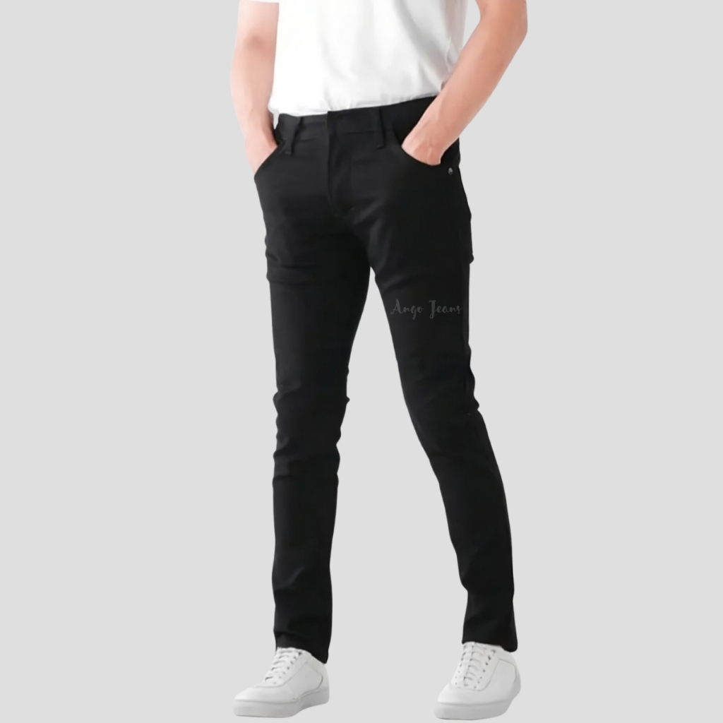 Jual Celana Jeans Hitam Pria Slim Fit Stretch Original New Jeans Pensil ...