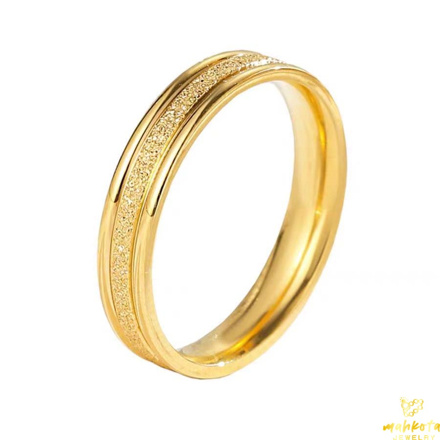 Jual C33 Cincin Titanium Premium Pria Wanita Ring Simple Elegan Mewah ...