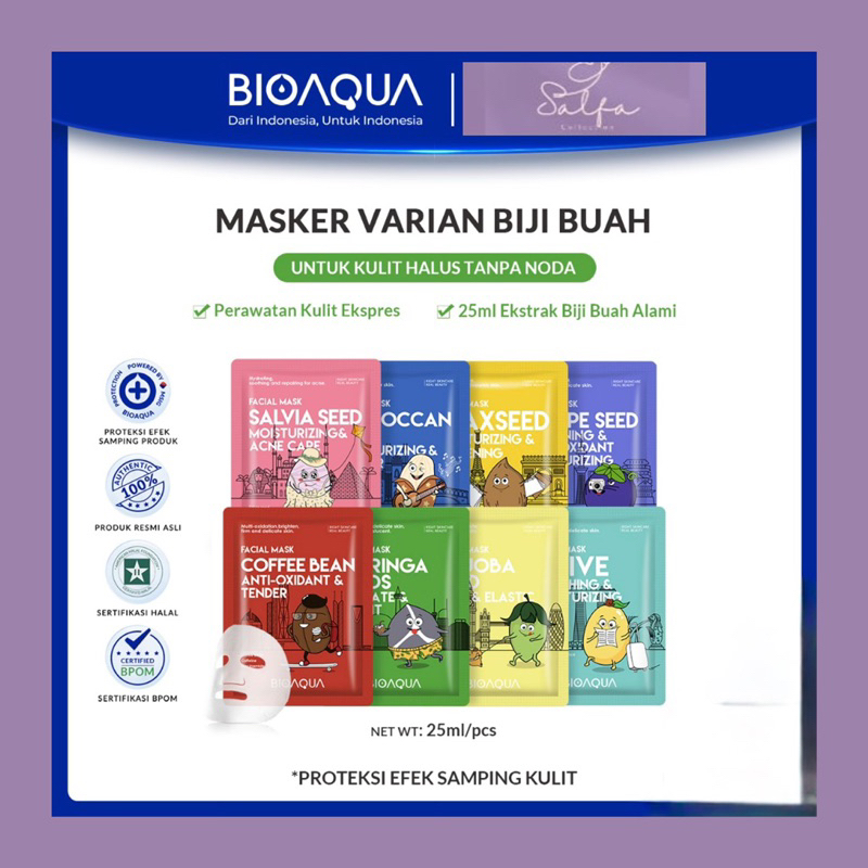 Jual Bioaqua Facial Mask Biji Buah | Shopee Indonesia