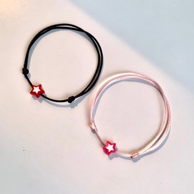Jual gelang couple bintang (2 gelang)// gelang serut/ gelang tali ...