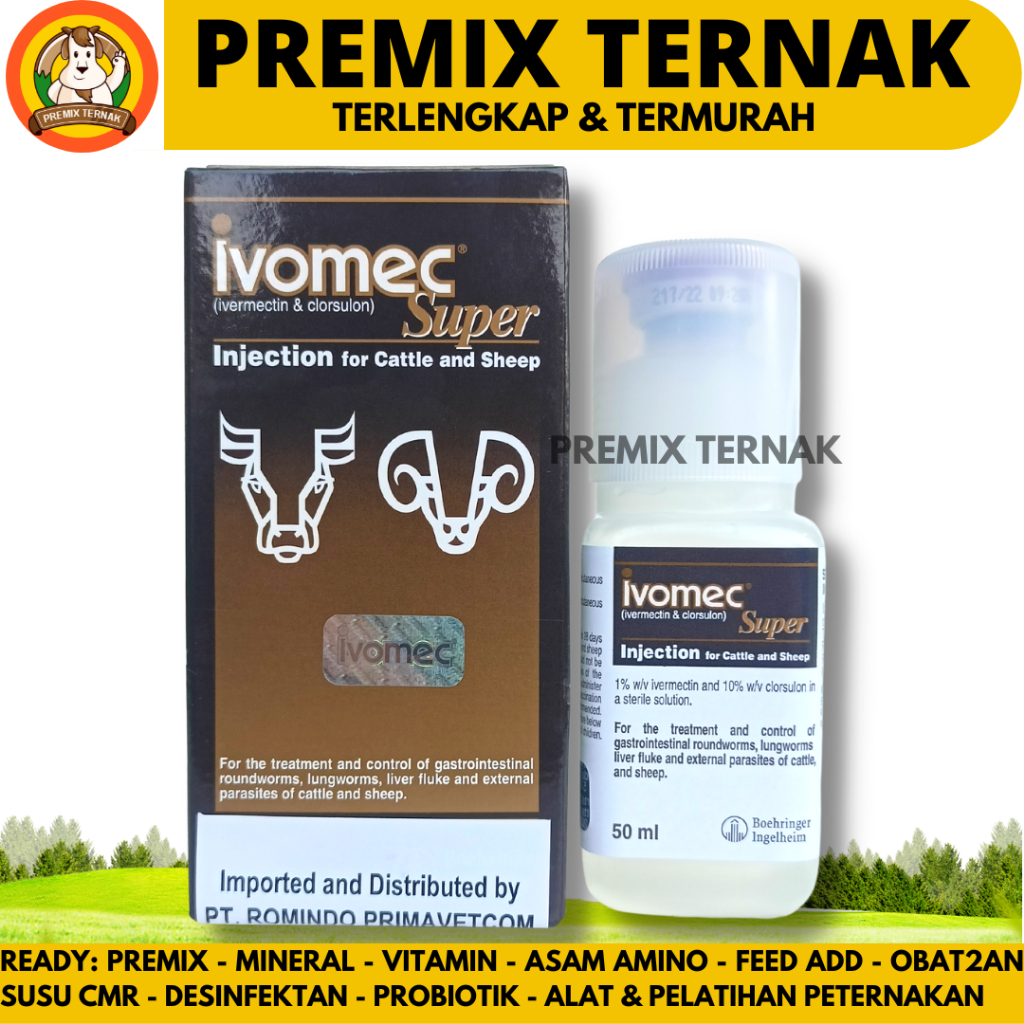 Jual IVOMEC SUPER 50ML ORIGINAL ROMINDO - Efektif Basmi Kutu Ektoparasit Endoparasit Hewan ...