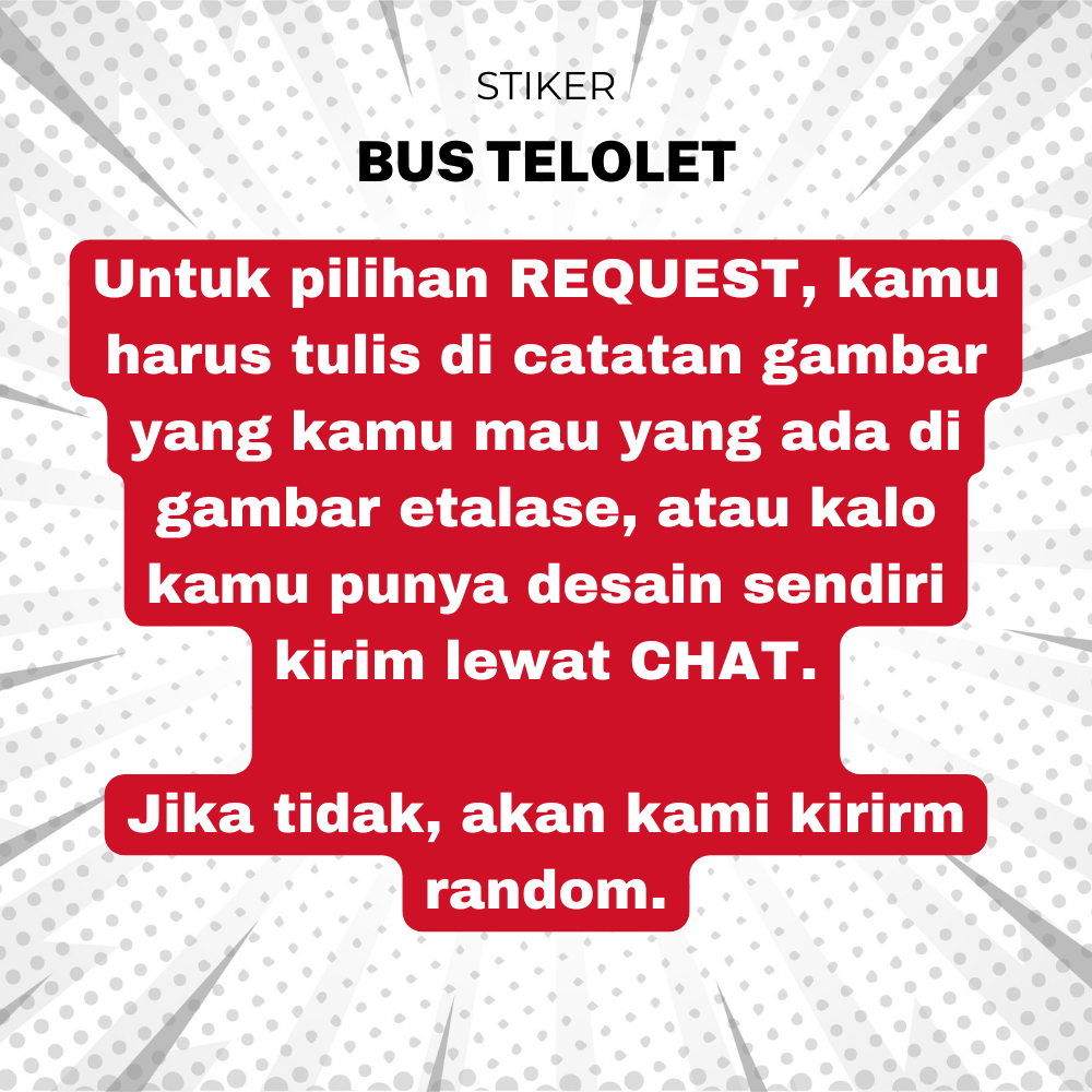 Jual 30 PCS STIKER BUS BASURI | STIKER BUS TELOLET 4X5 CM TERMURAH ...