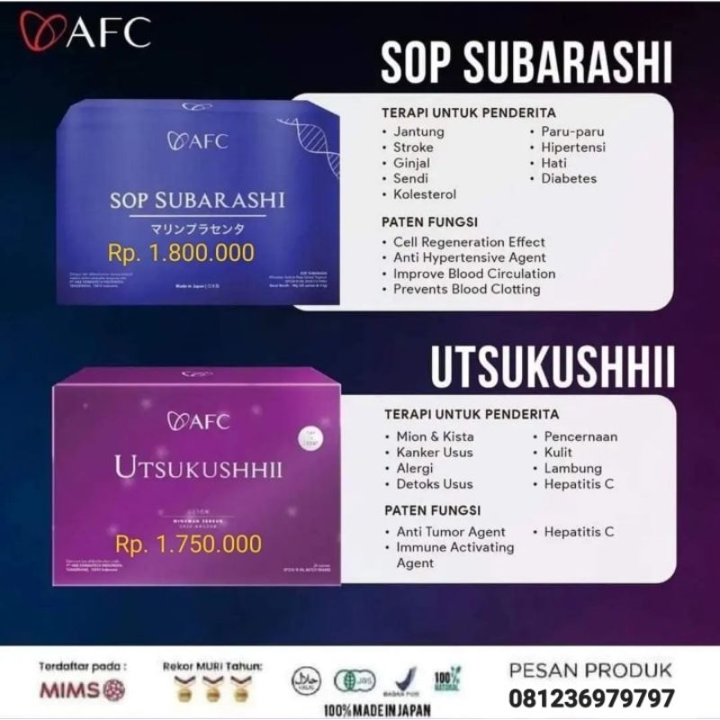 Jual SUBARASHI, UTSUKUSHI GOLD, HIKARI / AFC PRODUK | Shopee Indonesia