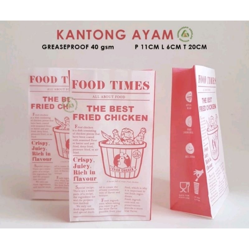 Jual Kantong Kertas Fried Chicken / Kemasan Fried Chicken / Paper Bag ...