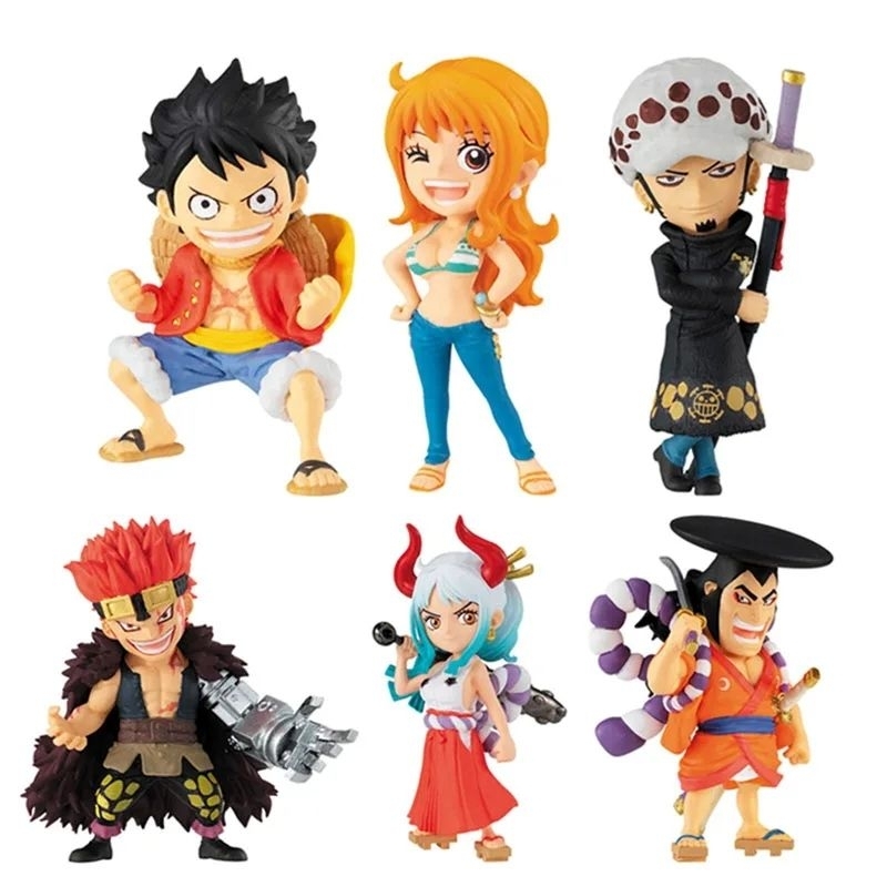 Jual action figure one piece luffy kids nami law yamato set 6 pcs ...