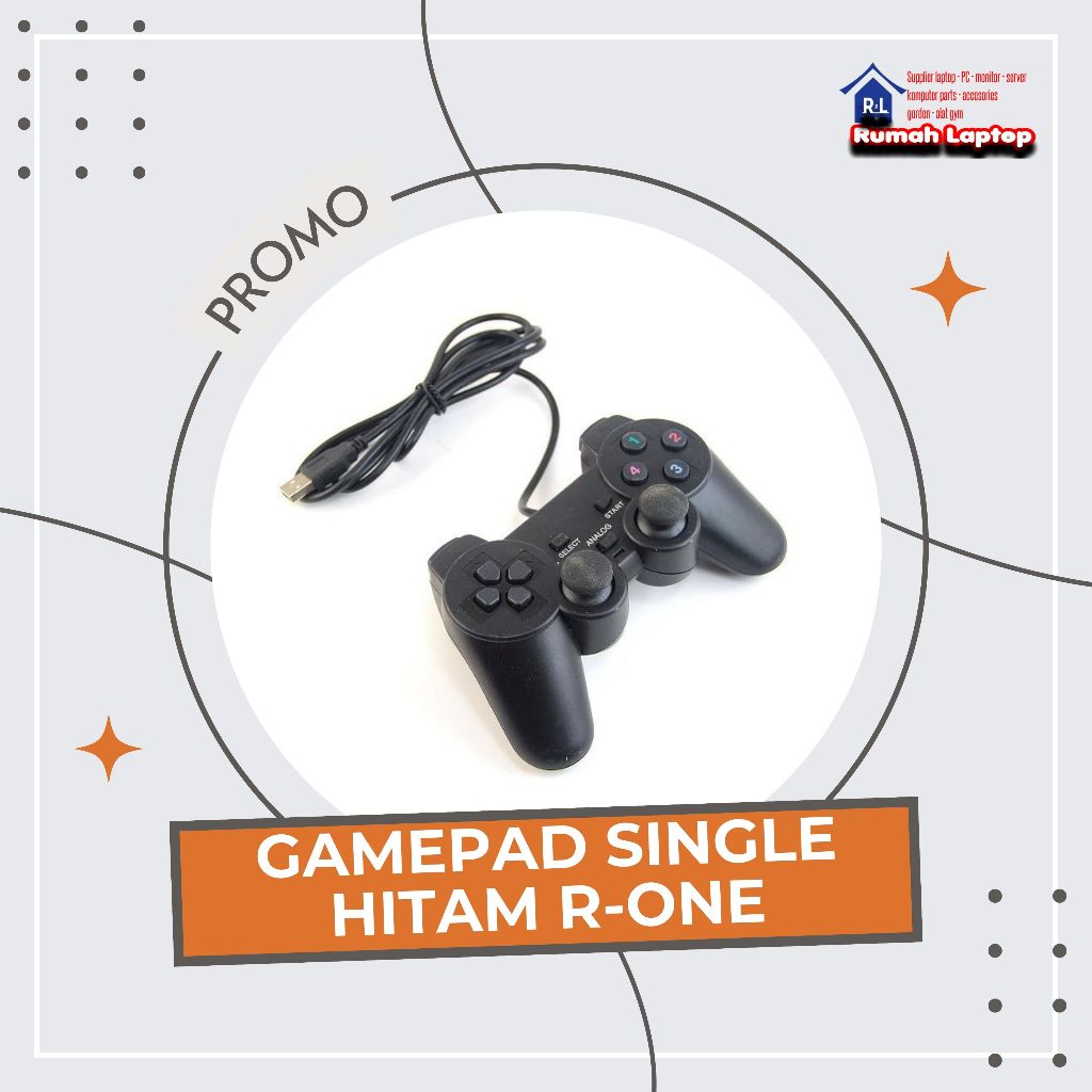 Jual PROMO Gamepad Stik Ps Single Hitam Murah - Game Pad Joystick Usb R ...