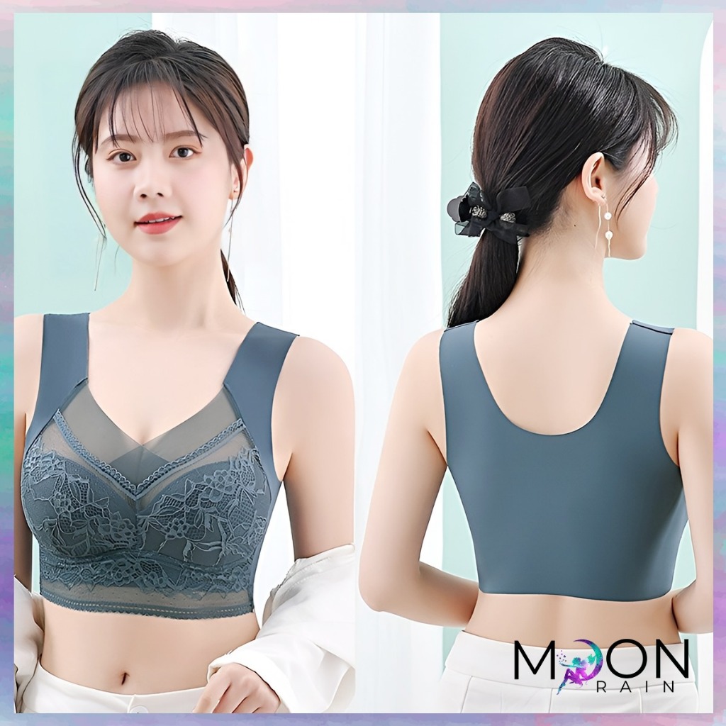 Jual Bra Rompi Renda Seamless Sport Push Up Bra Tanpa Kawat Busa Tipis ...