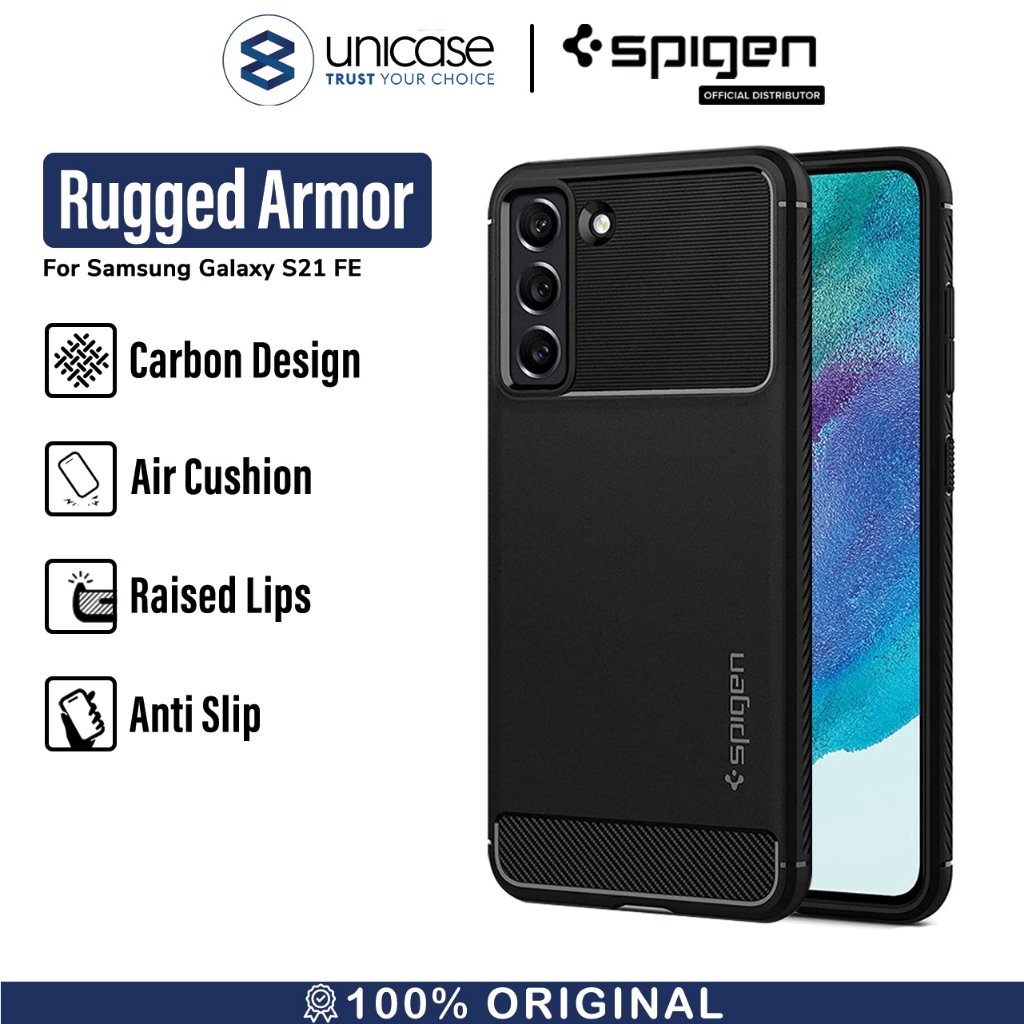 Jual Case Samsung Galaxy S21 FE Spigen Rugged Armor Carbon Fiber TPU ...