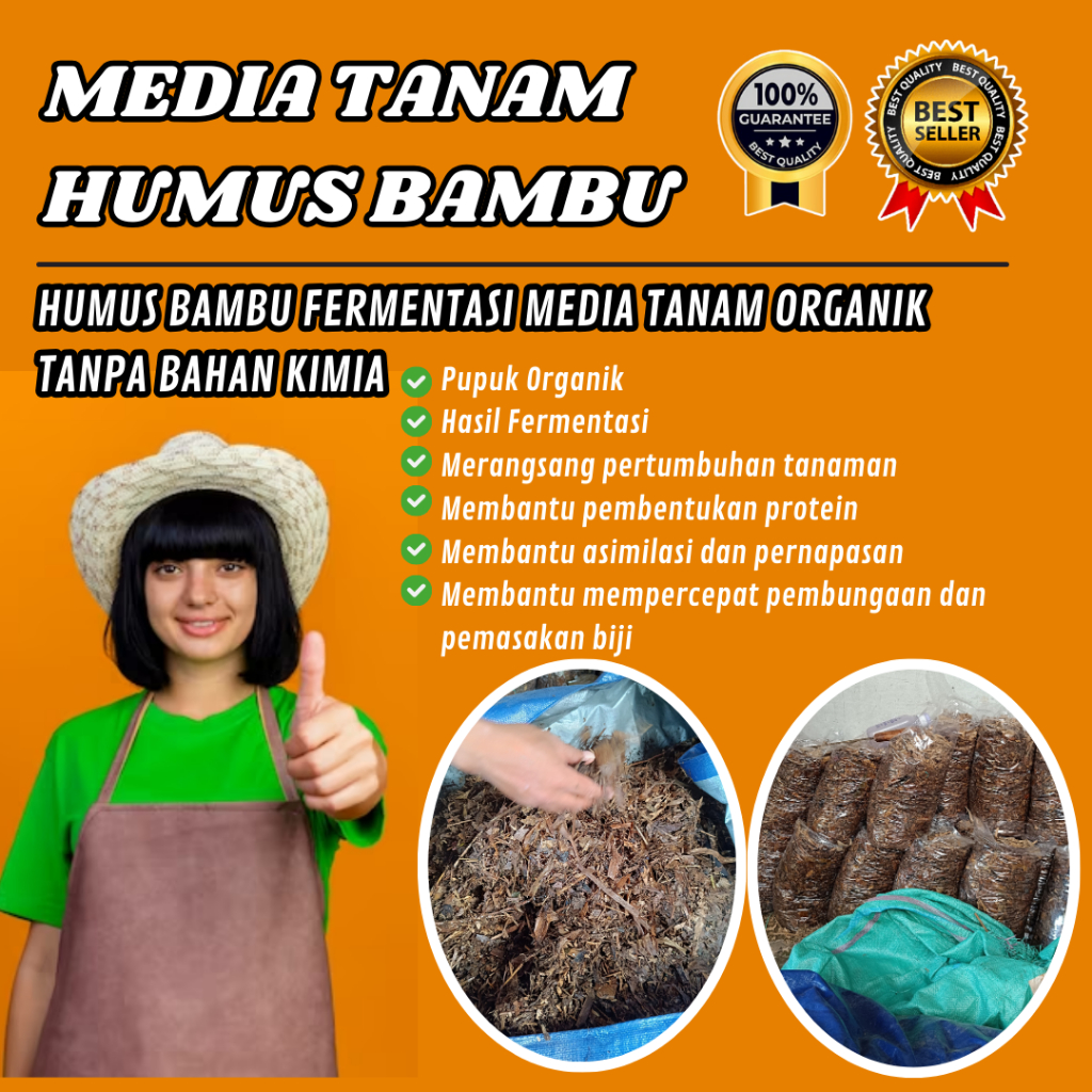 Jual pupuk organik Membantu pembentukan protein humus bambu tanpa bahan kimia | Shopee Indonesia
