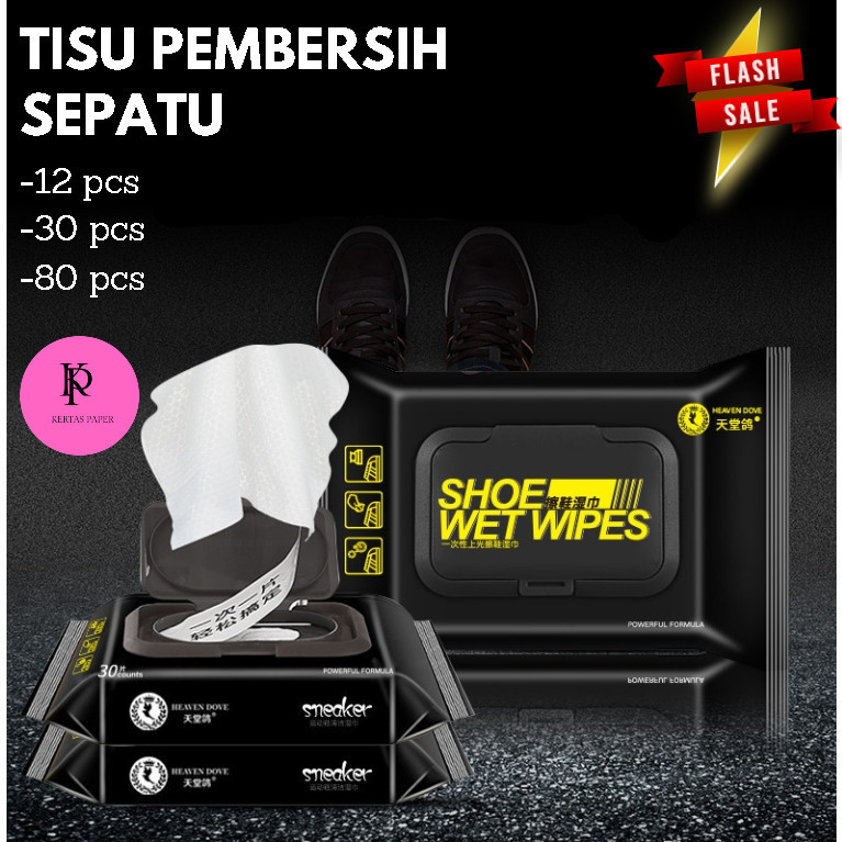 Jual 80 Lembar Tissue Basah Pembersih Sepatu Quick Wipes Shoe Cleaner ...
