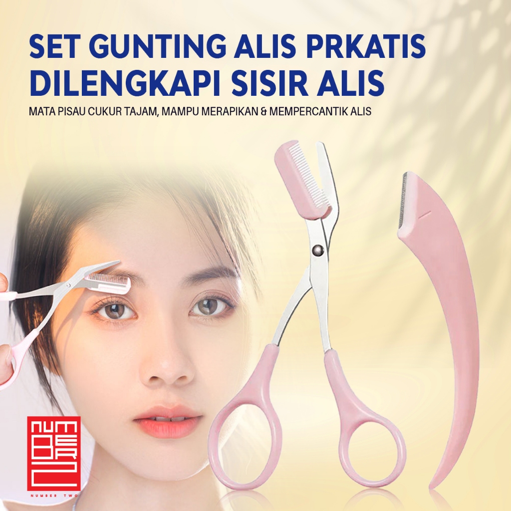 Jual Pencukur alis mata ujung lengkung dan gunting alis alat cukur alis ...