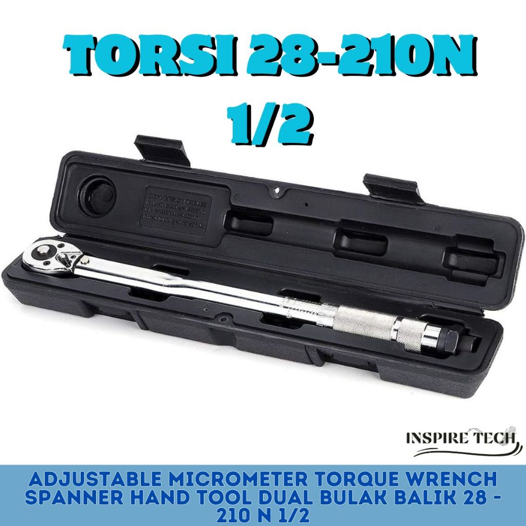 Jual Kunci Torsi Torque Wrench Two way 1/2 28-210 N Adjustable ...