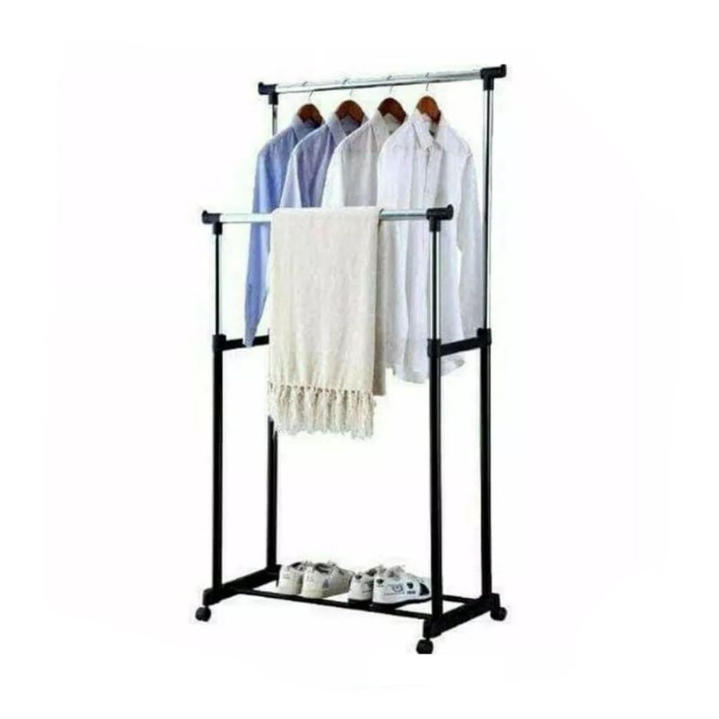 Jual DOUBLE POLE + RODA - Hanger stand single - Mini double pole - Rak ...