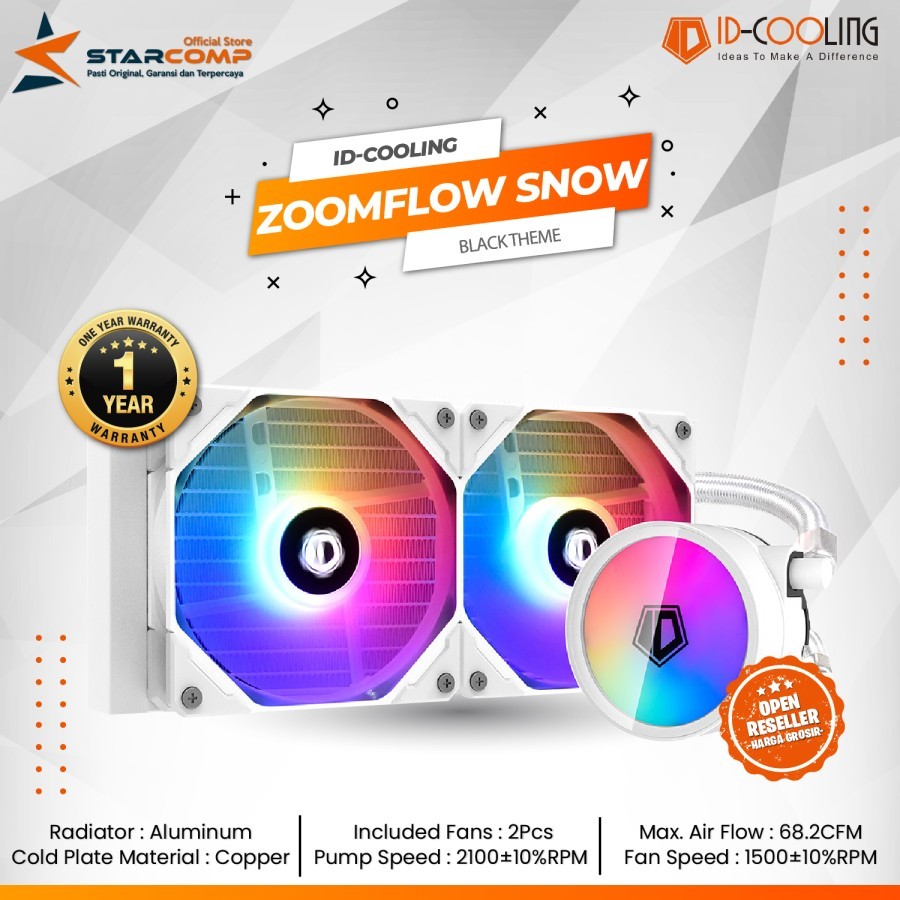 Jual ID-COOLING ZOOMFLOW 240XT SNOW ARGB AIO Liquid Water Cooling 240 ...