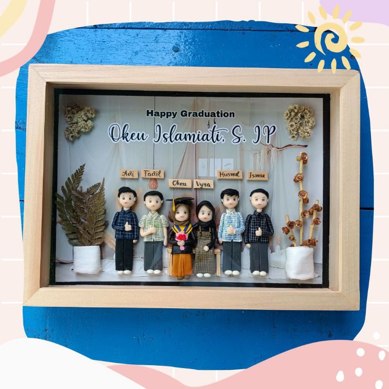 Jual Frame Akrilik 10R custom clay hadiah unik untuk wisuda/graduation ...