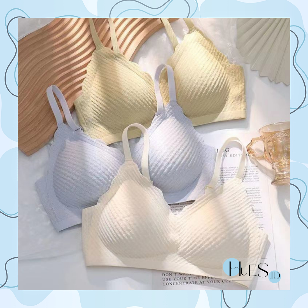 Jual HUES.ID Push Up Bra Seamless Wanita Tekstur Garis Bra Busa Pakaian ...