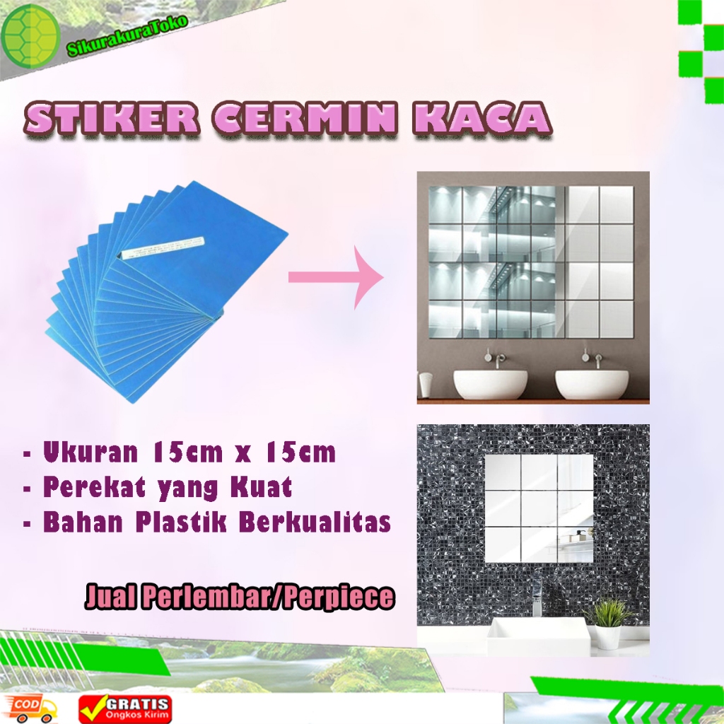 Jual (SKR) Stiker Cermin Kaca Dekorasi Dinding Anti Pecah 3D Model ...