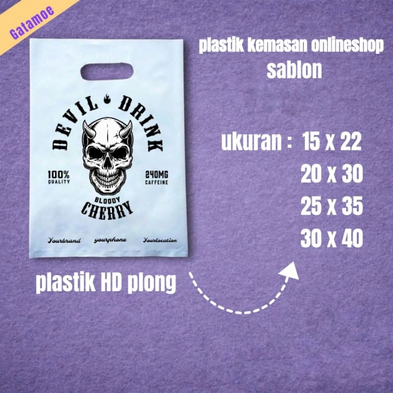 Jual Sablon plastik HD plong free design logo | Shopee Indonesia