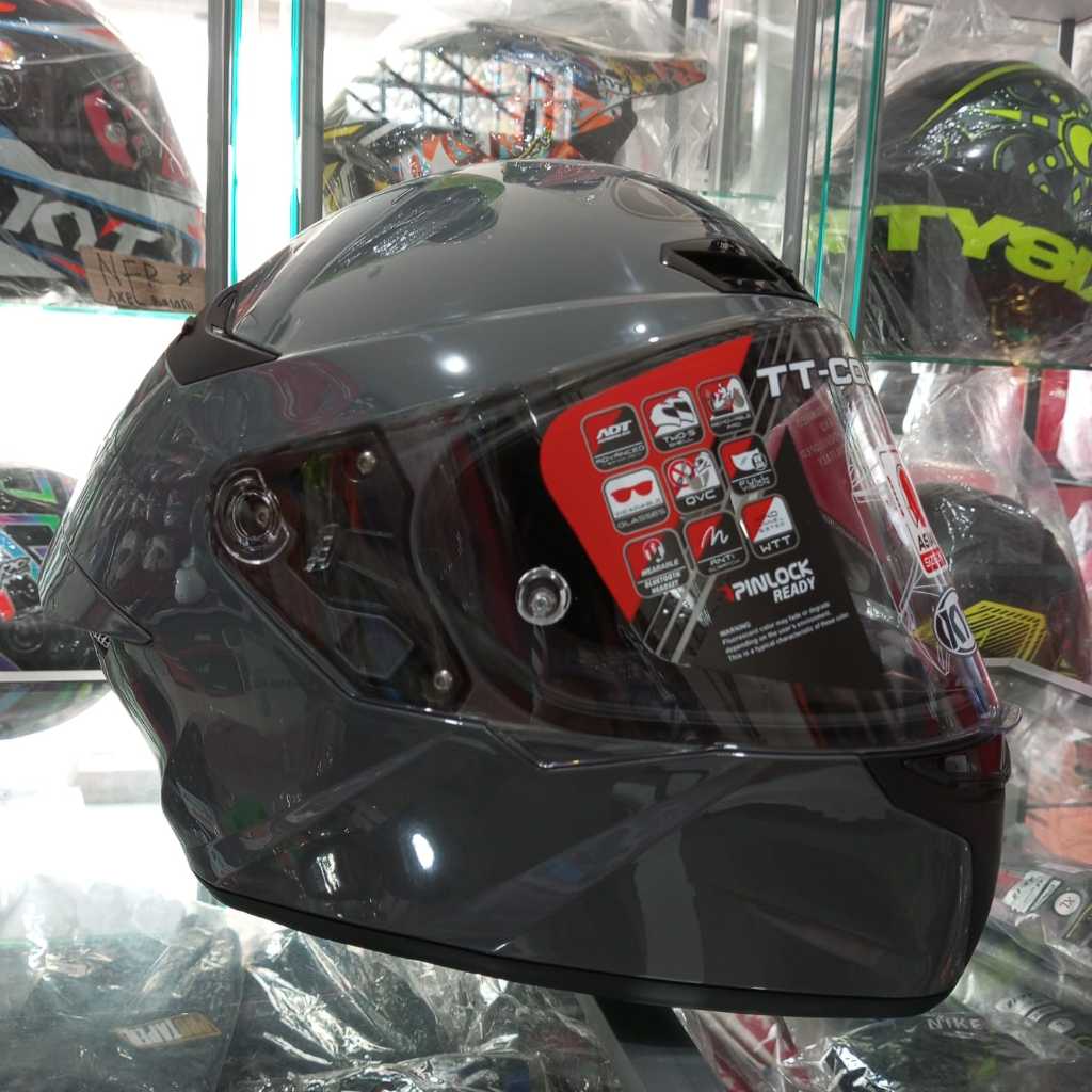 Jual Helm KYT TT Course Solid Gorilla Grey Original | Shopee Indonesia